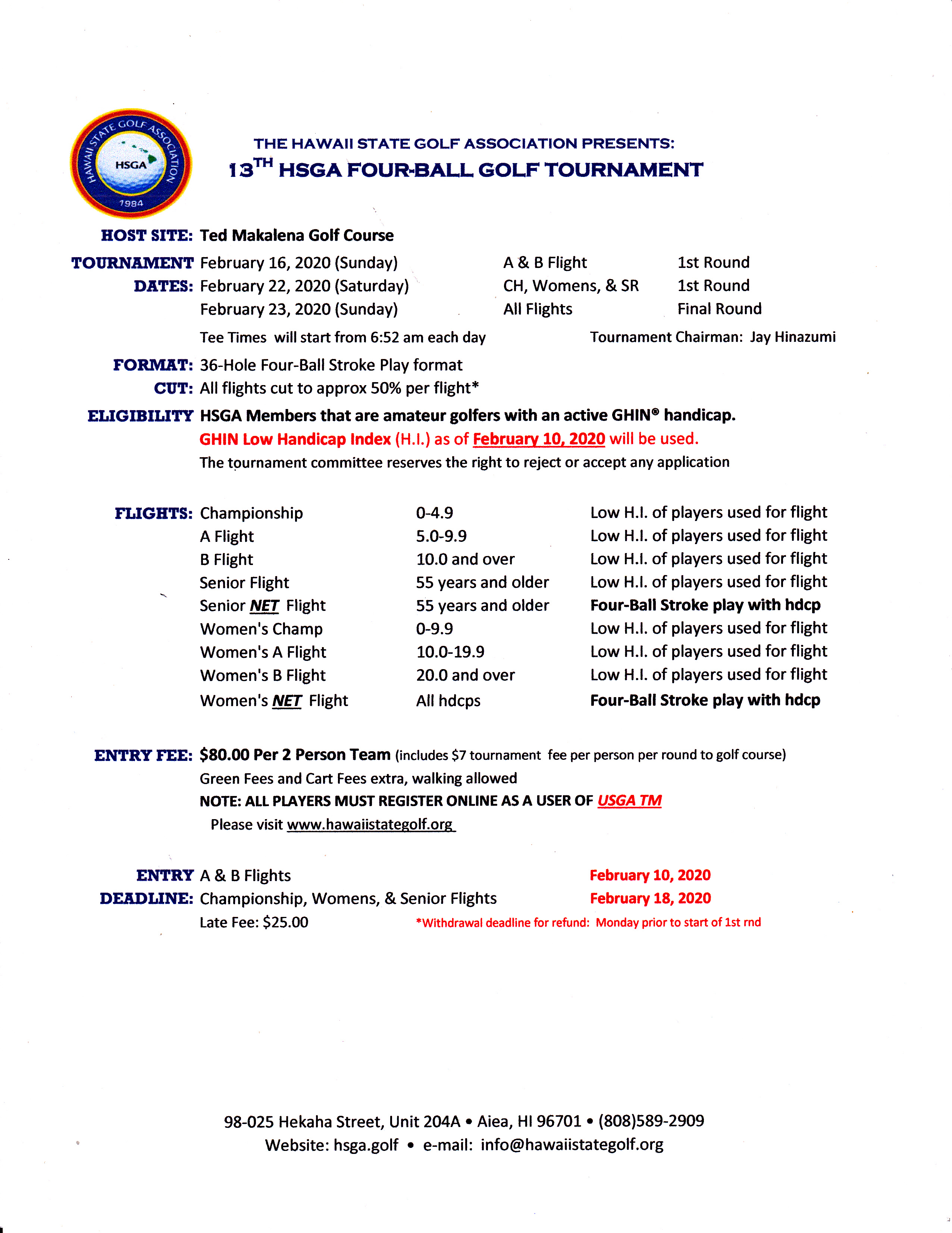 HSWGA/HSGA – Lea Lea Women's Golf Club